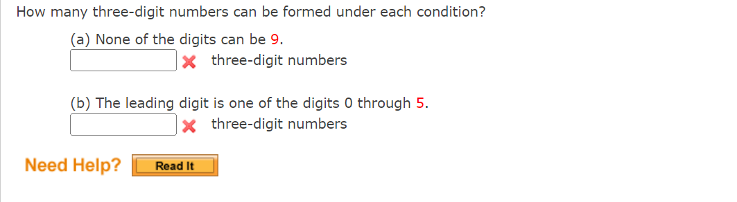 Solved How many three-digit numbers can be formed under each | Chegg.com