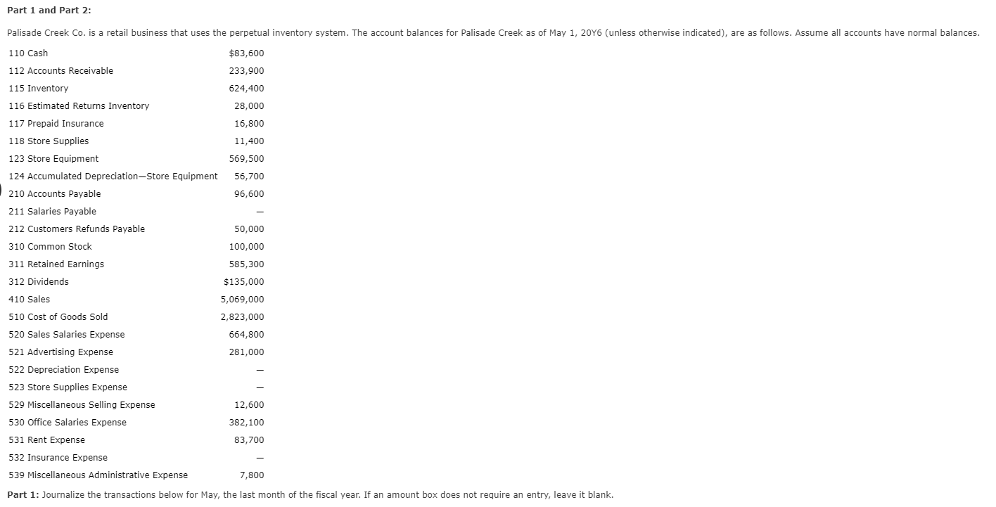 Solved Part 1 and Part 2: Part 1: Journalize the | Chegg.com