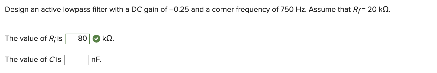 Solved Design an active lowpass filter with a DC gain of | Chegg.com