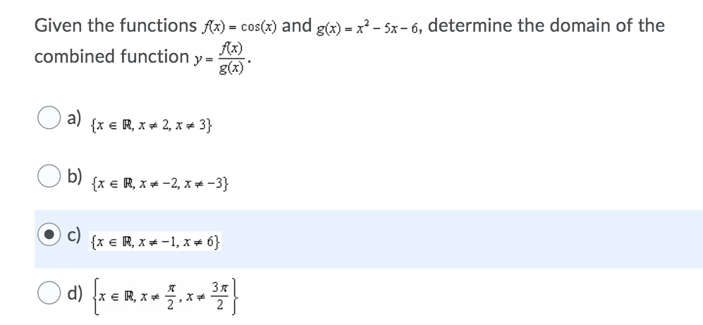 Solved Given the functions f(x) = cos(x) and g(x) = x2 - | Chegg.com
