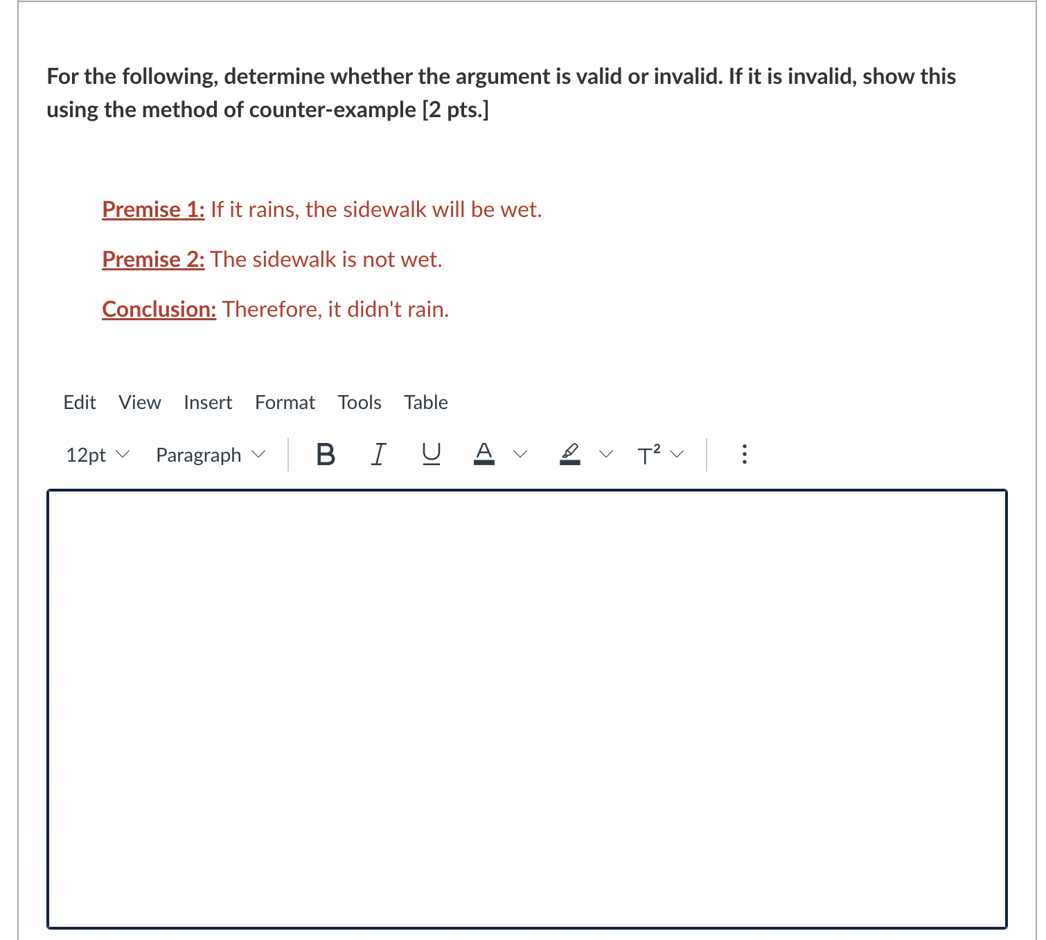 For the following, determine whether the argument is | Chegg.com