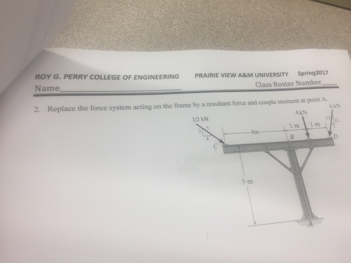 Solved ROY PRAIRIE VIEW A&M UNIVERSITY Spring 2017 G. PERRY | Chegg.com