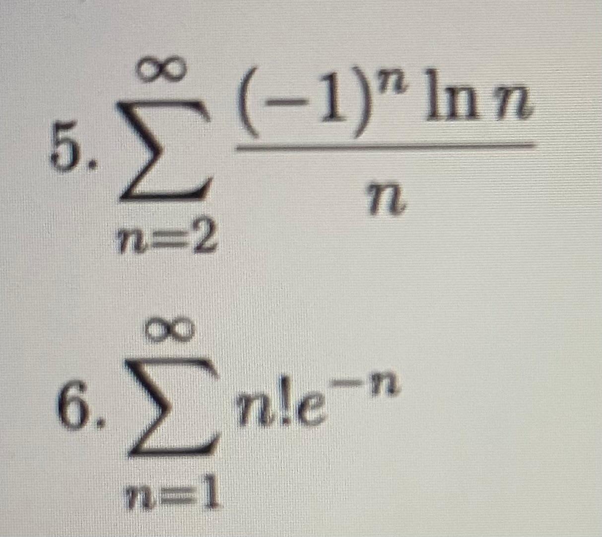 Solved Determine whether the following series converge | Chegg.com