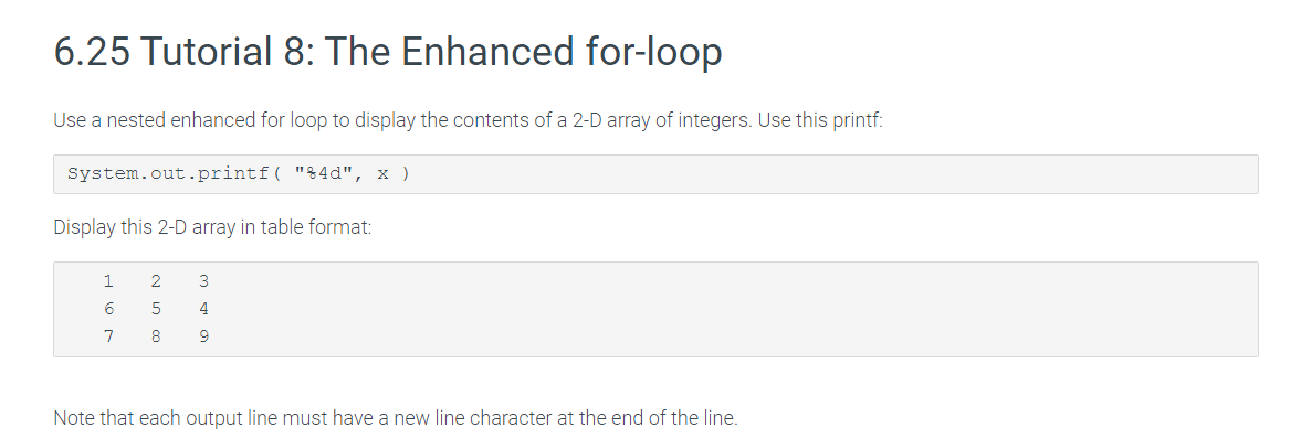 Solved Display this 2-D array in table format: 167258349 | Chegg.com