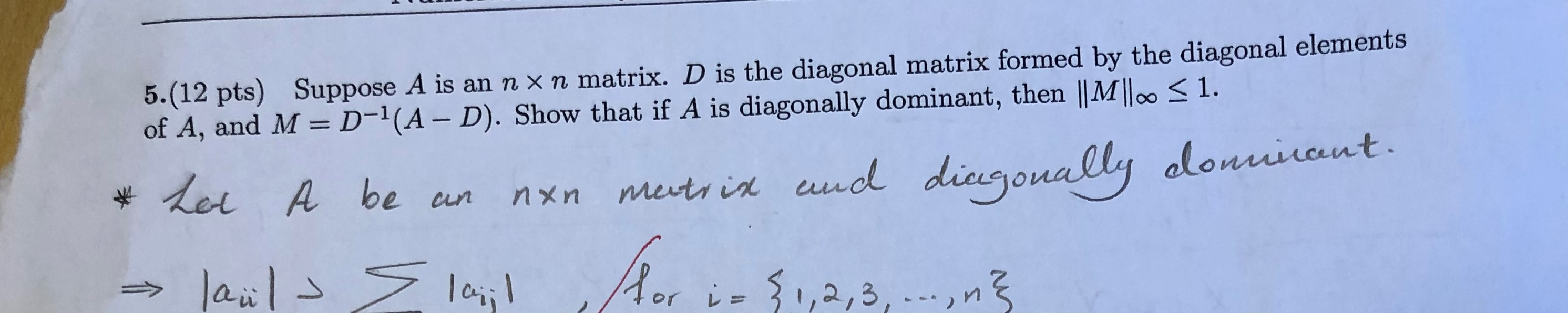 Solved 5.(12 pts) Suppose A is an nxn matrix. D is the | Chegg.com