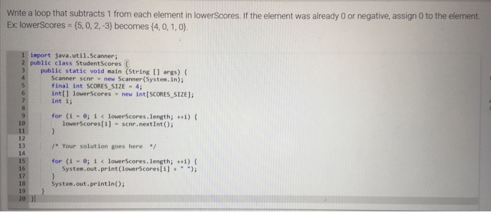 Solved Write A Loop That Subtracts 1 From Each Element In 
