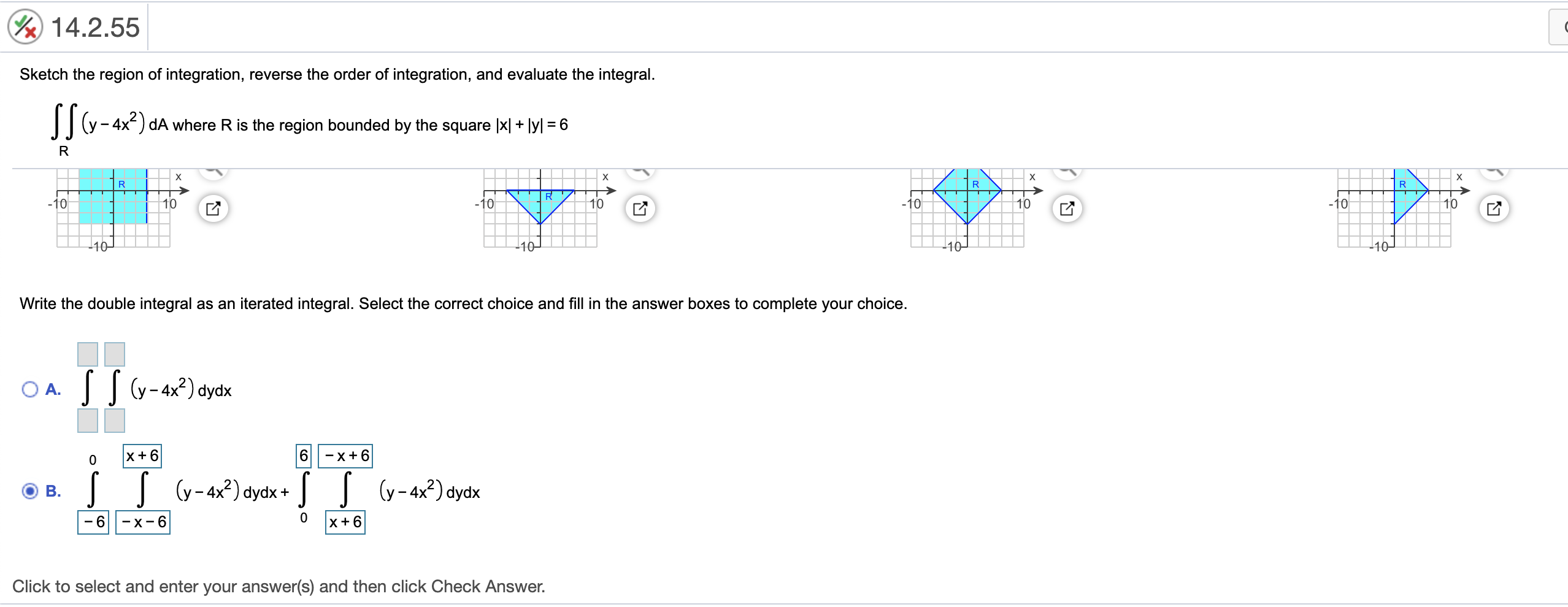 Solved Sketch The Region Of Integration Reverse The