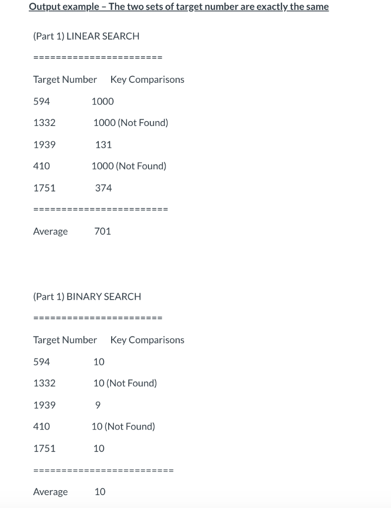 Solved Part 1 Method 1 - Linear 1-1. Create one array arr 1 | Chegg.com