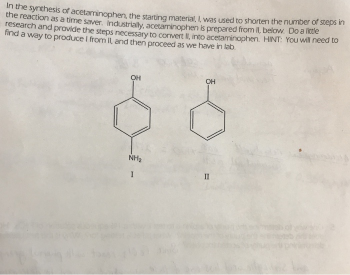 Solved In the synthesis of acetaminophen, the starting | Chegg.com