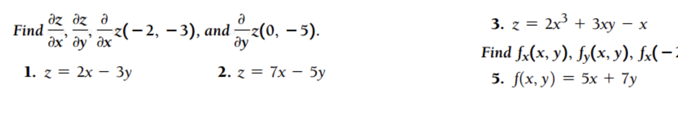 Solved Find delzdelx,delzdely,deldelxz(-2,-3), ﻿and | Chegg.com