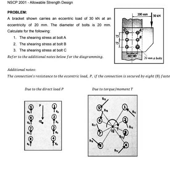 Solved 200 mm 30 kN NSCP 2001 - Allowable Strength Design | Chegg.com