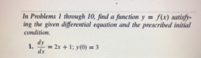 Solved In Problems 1 through 10, find a function y = f(x) | Chegg.com