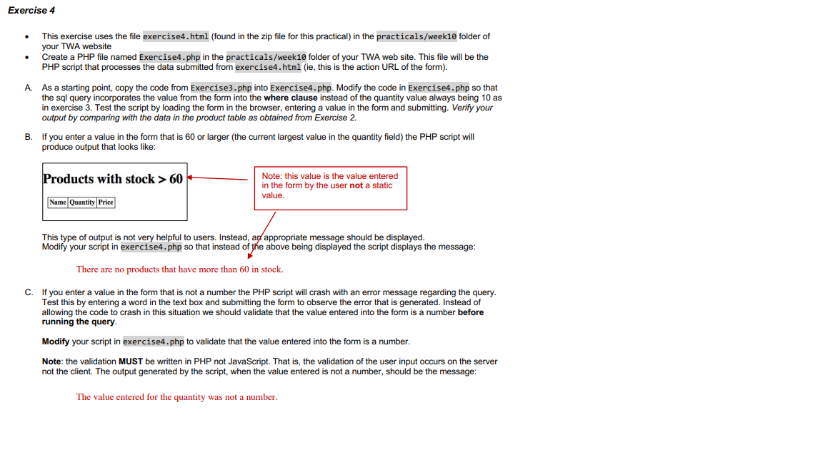 Solved Exercise 4 This exercise uses the file exercise4.html | Chegg.com
