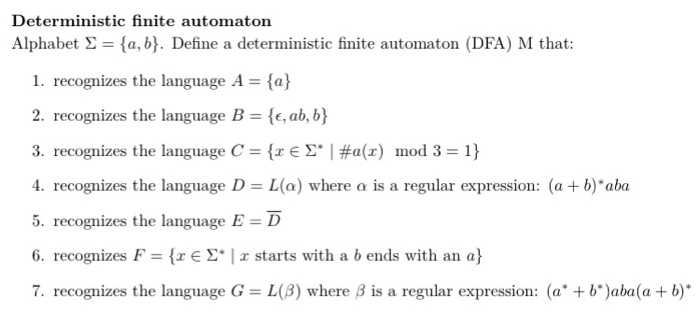 Solved Deterministic finite automaton Alphabet Σ = {a, b). | Chegg.com