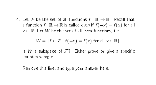 Solved 4. Let F be the set of all functions f: R + R. Recall | Chegg.com