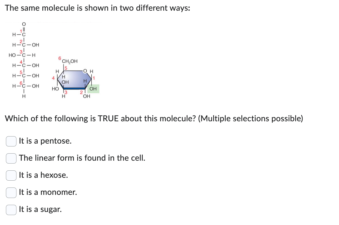 Solved The same molecule is shown in two different ways: | Chegg.com