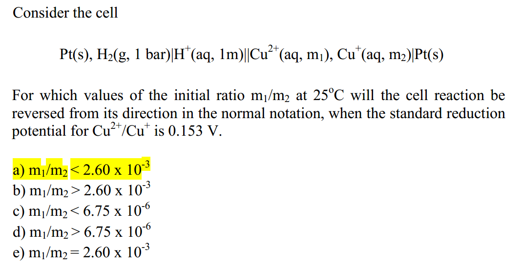 Solved Consider the cell Pt(s), H2(g, 1 bar)|H*(aq, | Chegg.com
