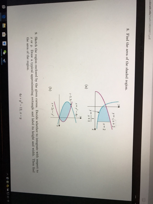 Solved colorado.edu/math1 300/ Hw15.pdf 8. Find the area of | Chegg.com