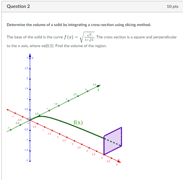 Solved Determine the volume of a solid by integrating a | Chegg.com