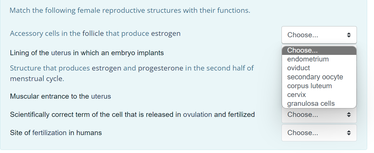 Solved Match the following hormones with their functions. | Chegg.com