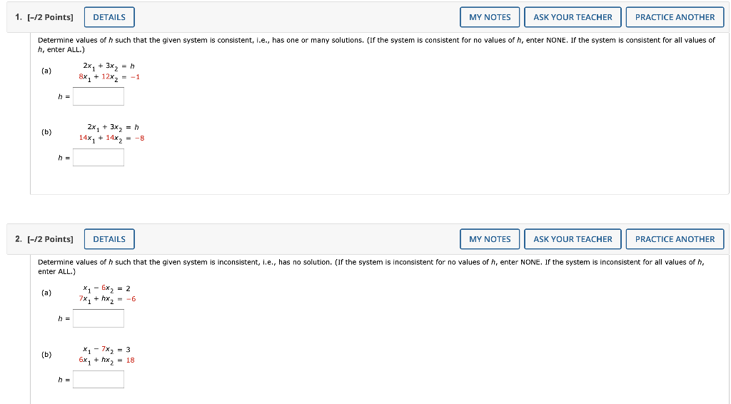Solved 1. [-/2 Points) DETAILS MY NOTES ASK YOUR TEACHER | Chegg.com