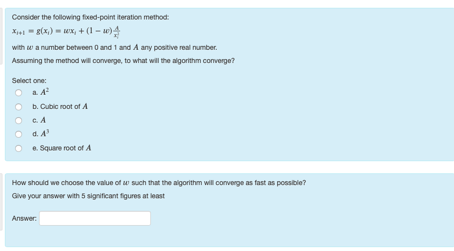 Solved Consider the following fixed-point iteration method: | Chegg.com