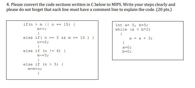 Solved 4. Please convert the code sections written in C | Chegg.com