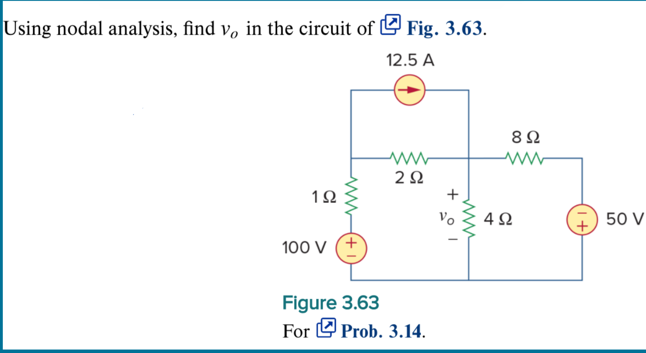Solved Using nodal analysis, find vo ﻿in the circuit of ?囚 | Chegg.com