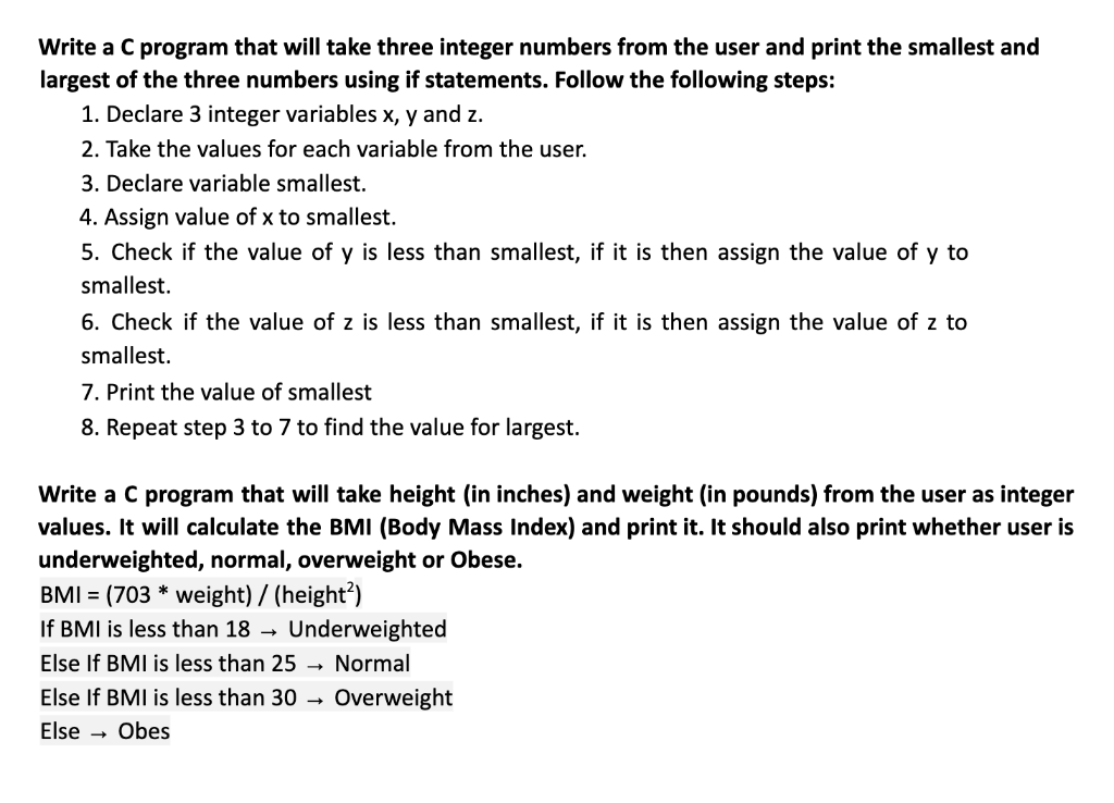 Solved Write A C Program That Will Take Three Integer 5633