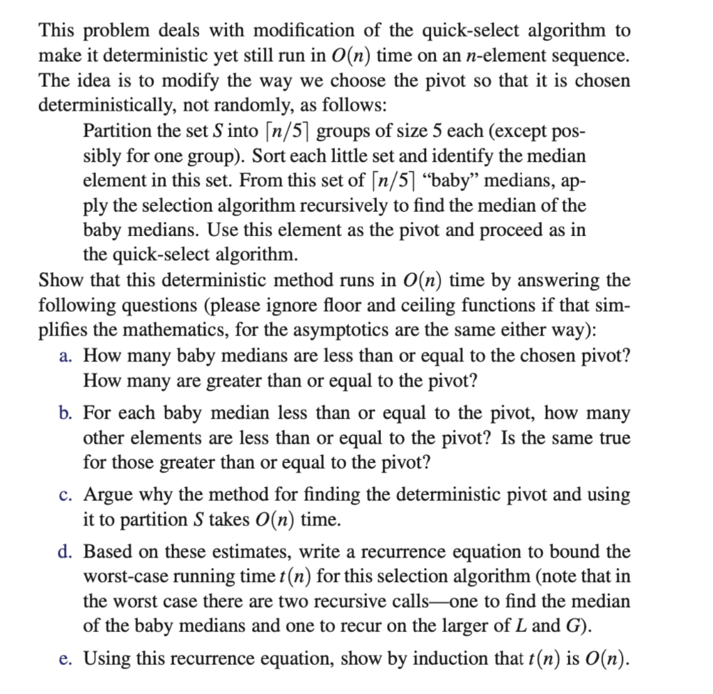 Solved Quick Sort Algorithm Must Answer All Parts From A To
