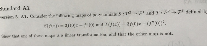 Solved Standard A1 version 5 A1. Consider the following maps | Chegg.com