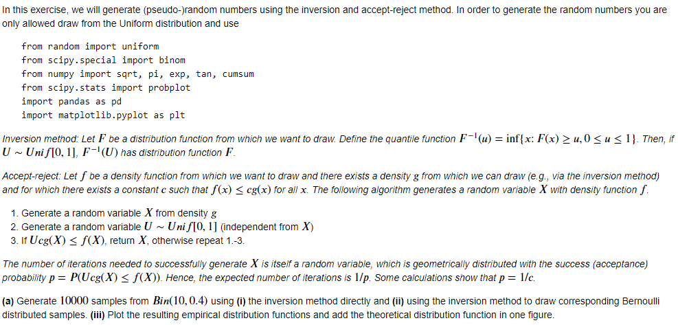 Solved Please write in python.In this exercise, we will | Chegg.com