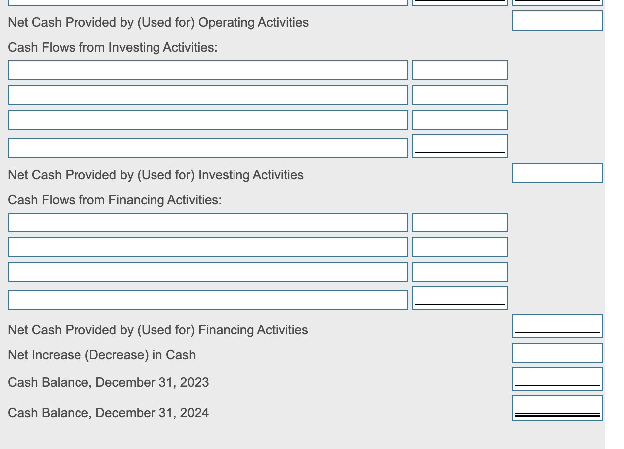 Solved Net Cash Provided by (Used for) Operating Activities | Chegg.com
