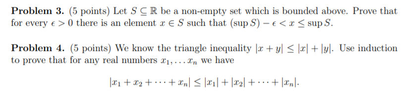Solved Problem 3. (5 points) Let S CR be a non-empty set | Chegg.com