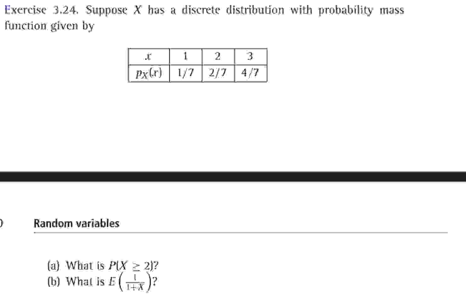 Solved Exercise 3.24. ﻿Suppose x ﻿hhas a discrete | Chegg.com
