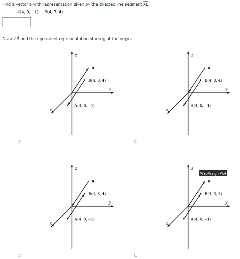 Solved Find a vector a with representation given by the | Chegg.com