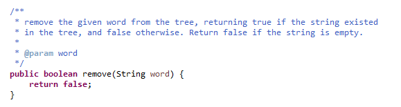 Solved Implement the following methods in a Trie Tree | Chegg.com
