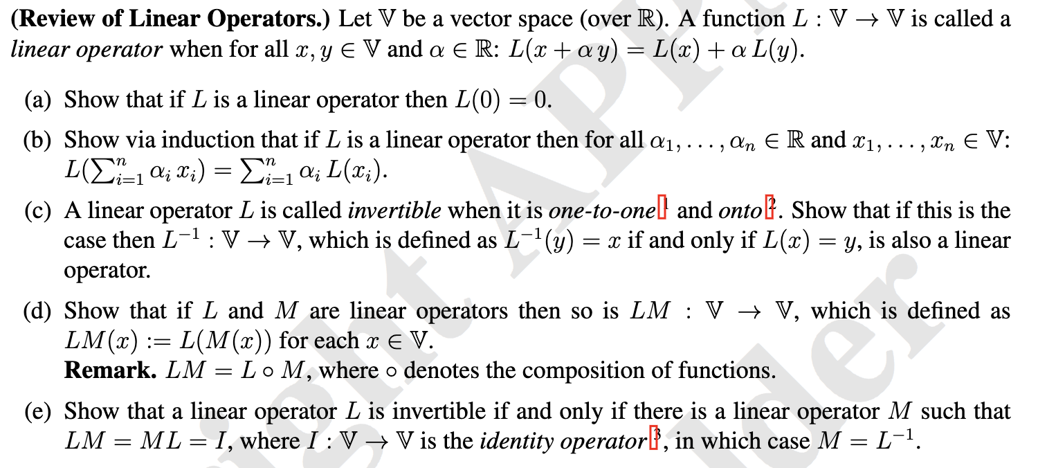 Solved + V is called a (Review of Linear Operators.) Let V | Chegg.com