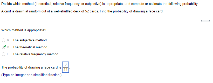 Solved Decide Which Method Theoretical Relative Frequency 2506