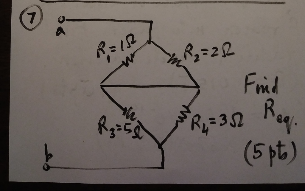 Solved 7 R=12 R=22 Rg=58 Find R,=352 Req (5pt) | Chegg.com