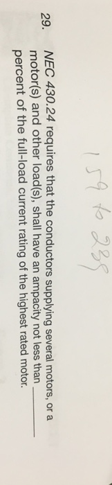 Solved 59 1o 23 NEC 430.24 requires that the conductors | Chegg.com