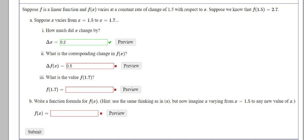 Solved Suppose f is a linear function and f(x) varies at a | Chegg.com