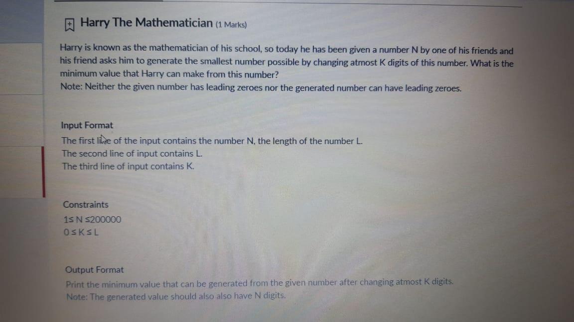 Solved © Harry The Mathematician (1 Marks) Harry is known as | Chegg.com