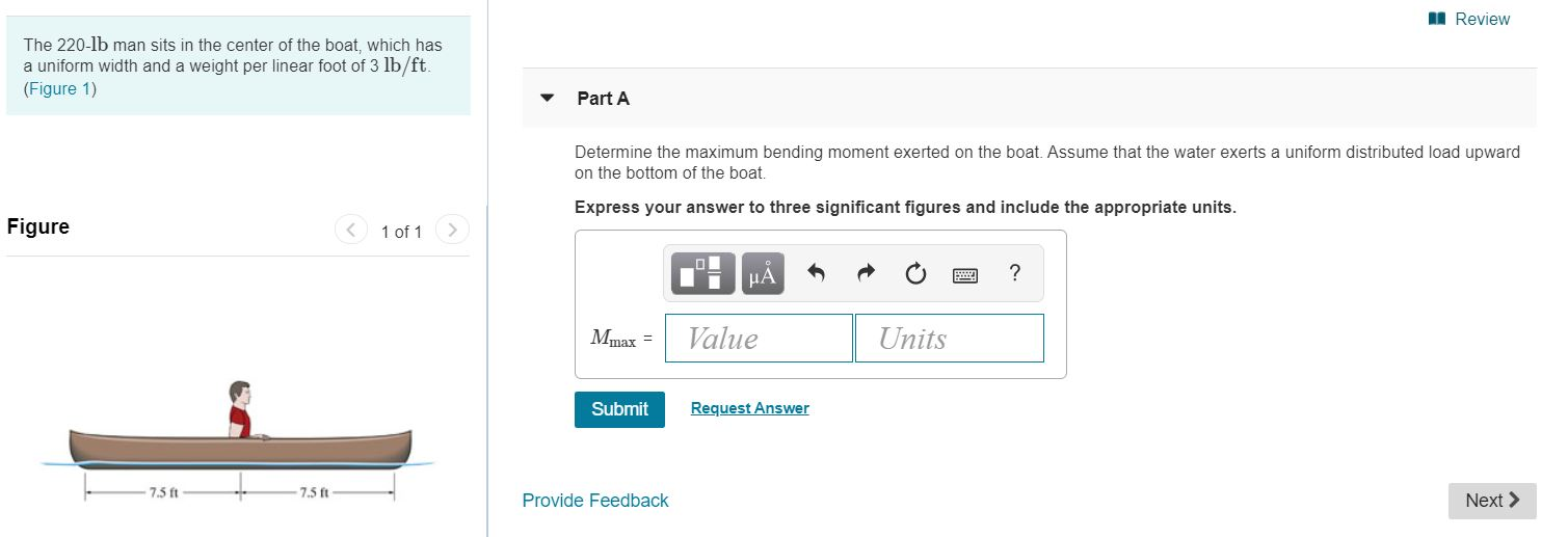 Solved A Review The 220-lb man sits in the center of the | Chegg.com