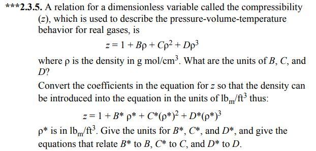 Solved ***2.3.5. A relation for a dimensionless variable | Chegg.com