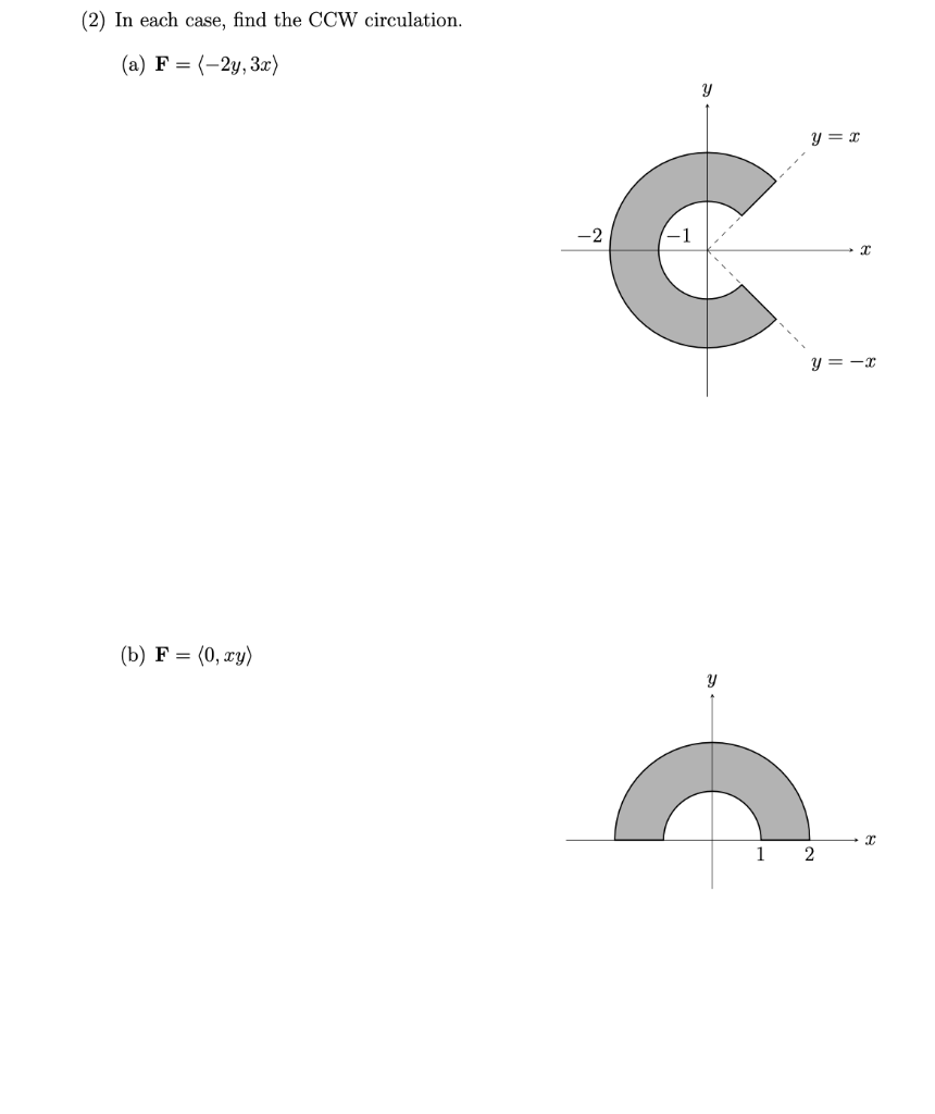Solved (2) In each case, find the CCW circulation. (a) | Chegg.com