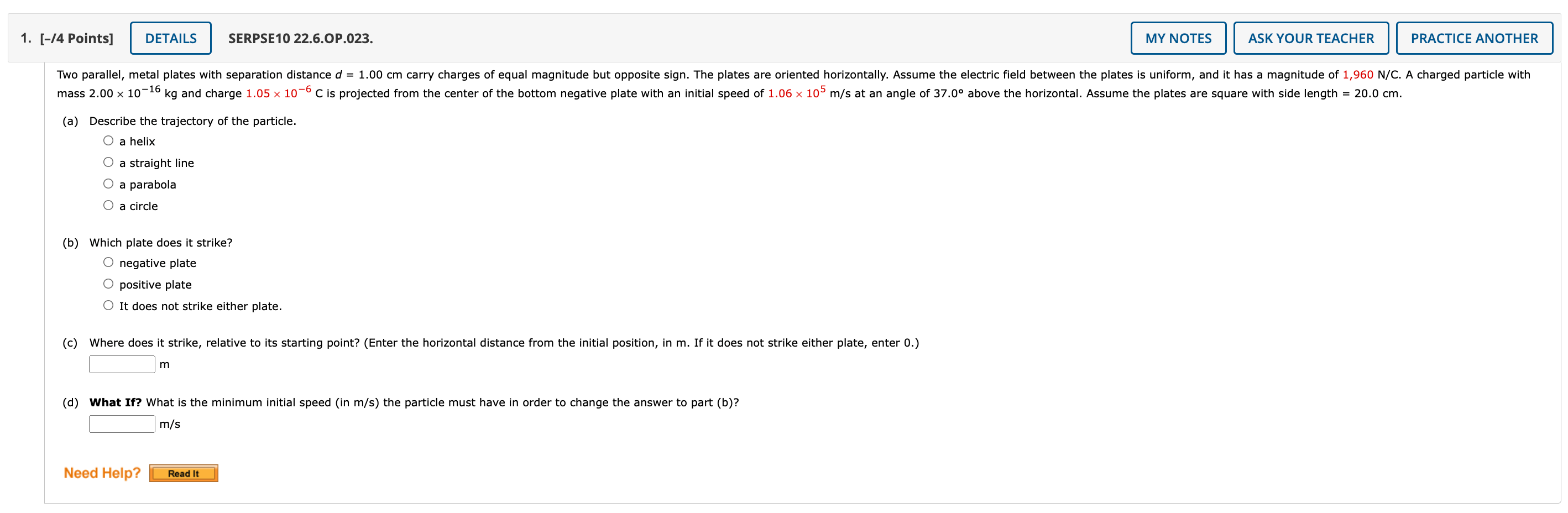 Solved (a) Describe the trajectory of the particle. a helix | Chegg.com