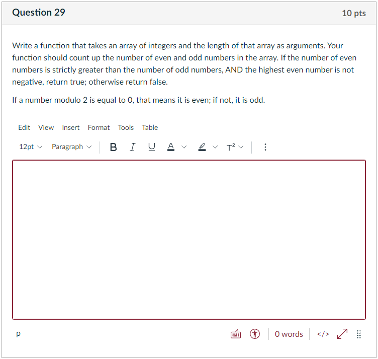 Solved Write a function that takes an array of integers and | Chegg.com