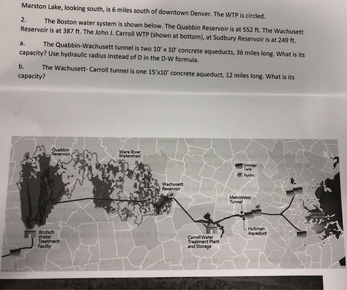 Marston Lake, looking south, is 6 miles south of | Chegg.com