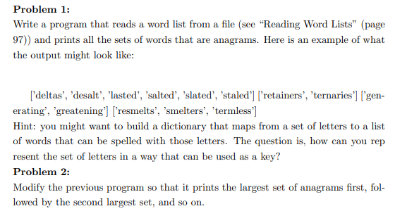 Solved Problem 1 Write A Program That Reads A Word List 5086